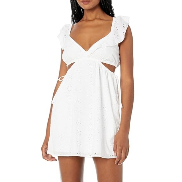 Speechless | Dresses | Speechless White Eyelet Mini Dress Flutter ...